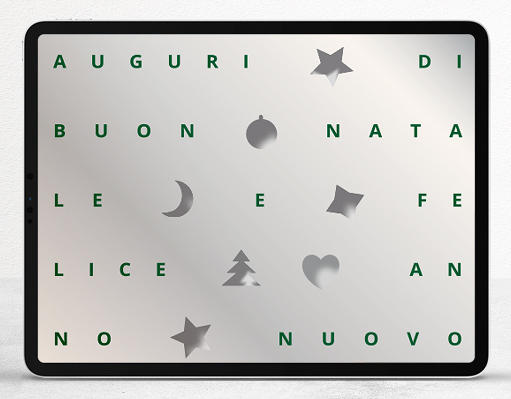 Ecard Natale stelline bianche