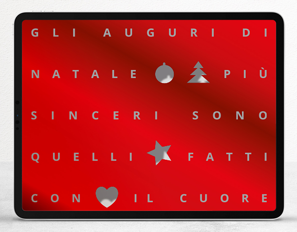 Ecard Natale stelline rosse